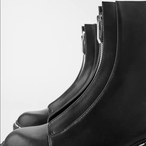Zara | Shoes | Zara Flat Ankle Boots With Zip Trf | Poshmark